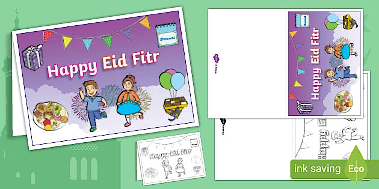 Happy Eid Fitr Greetings Card (creat de profesori) - Twinkl