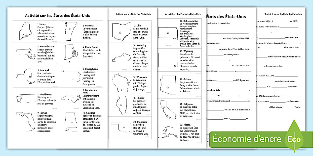 Activité sur les Etats des Etats-Unis