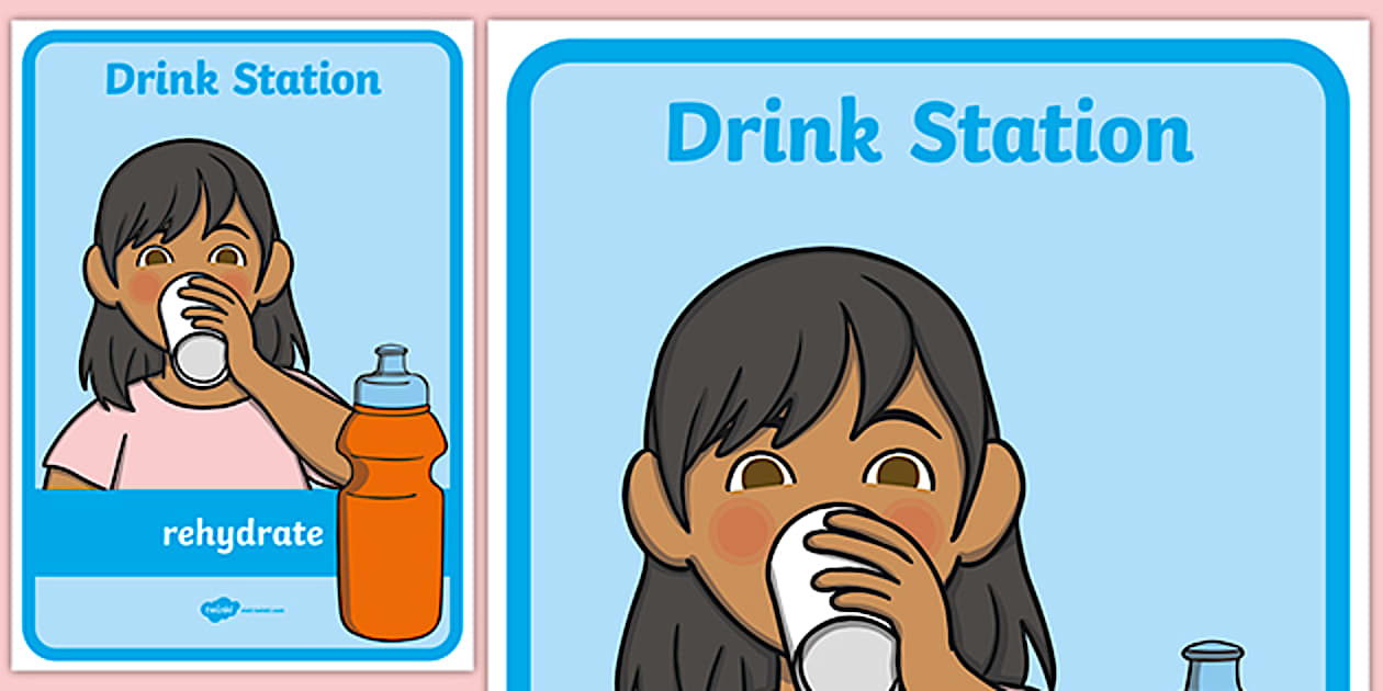👉 Drink Station Display Poster (teacher made) - Twinkl