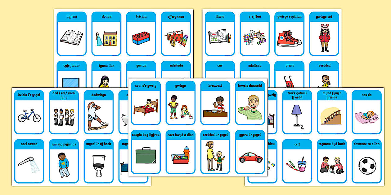 Amserlen Weledol Trefn Ddyddiol i Fechgyn (Teacher-Made)