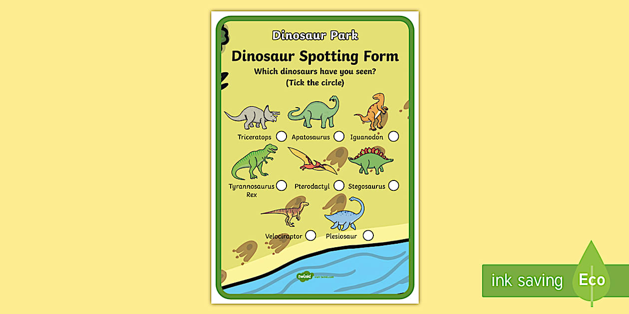 Dinosaur Spotting Form (Hecho por educadores) - Twinkl