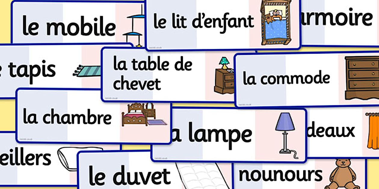 Dyslexic French Bedroom Words Flashcards - Twinkl