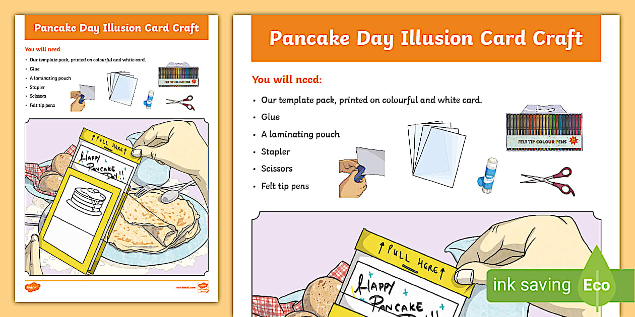 Pancake Day Card Craft - Primary Resources - Twinkl