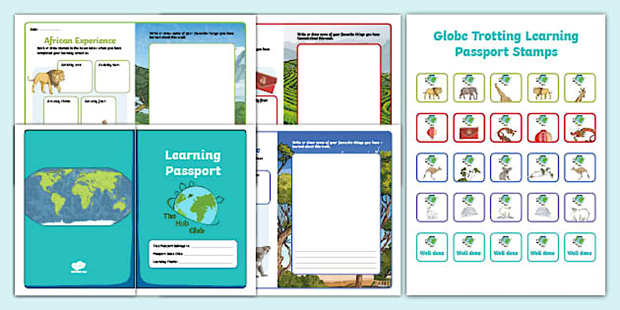 Editable Globe Trotting Learning Passport - Twinkl
