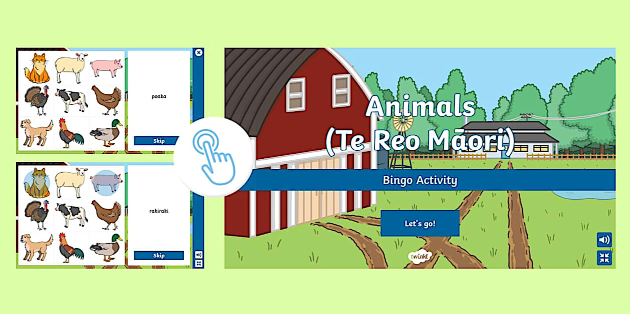 Te Reo Māori: Interactive Farm Animals Bingo Activity