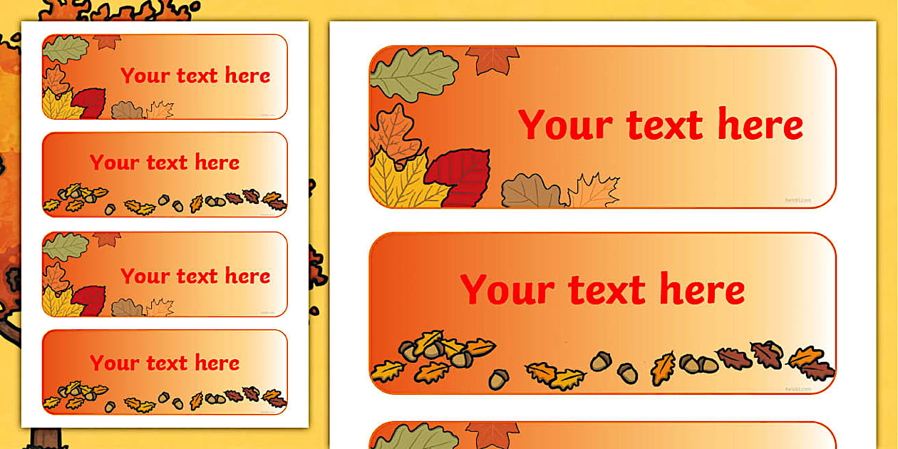 Editable Autumn Drawer Labels (teacher made) - Twinkl