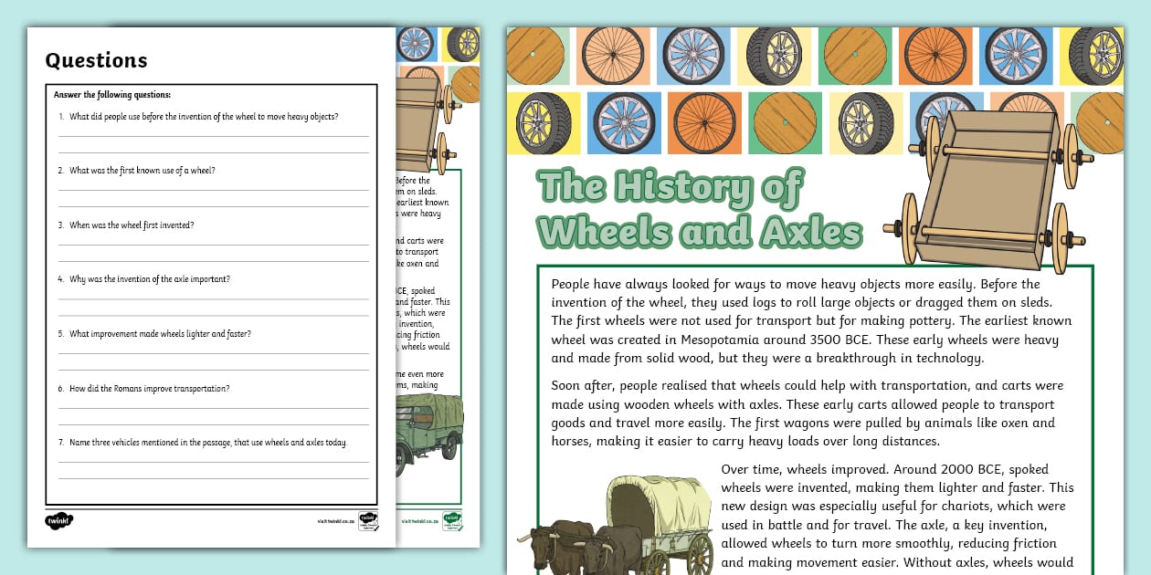 The History of Wheels and Axles (teacher made) - Twinkl