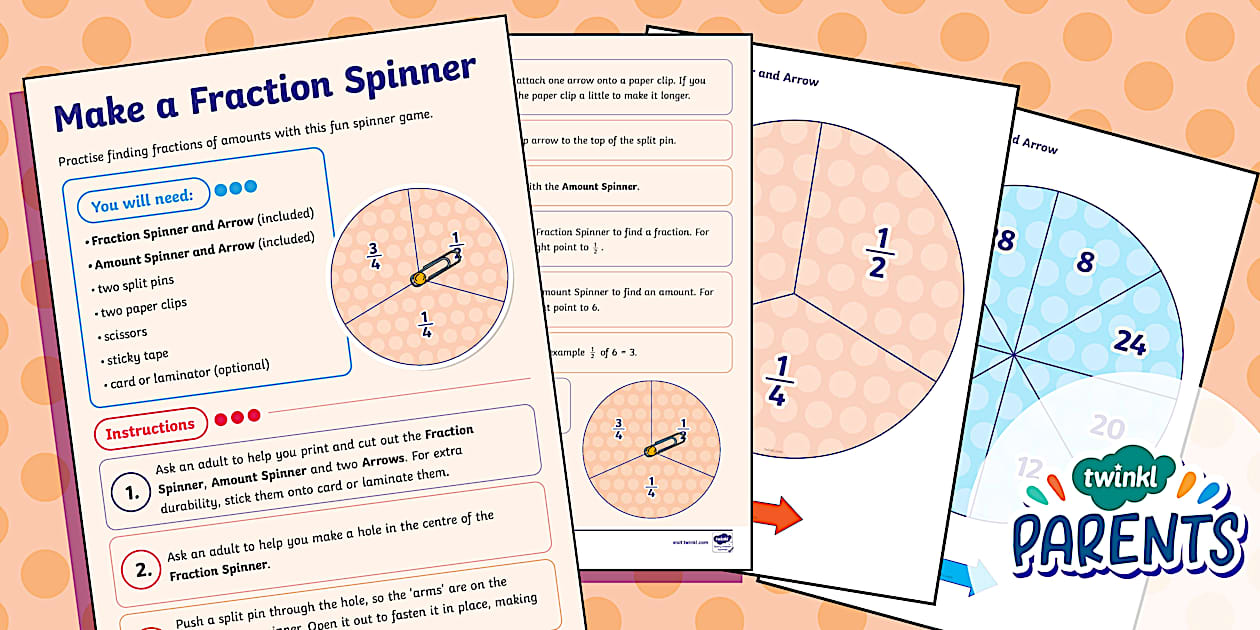 SEND Maths Support: Fraction Spinner (Year 2 Level)