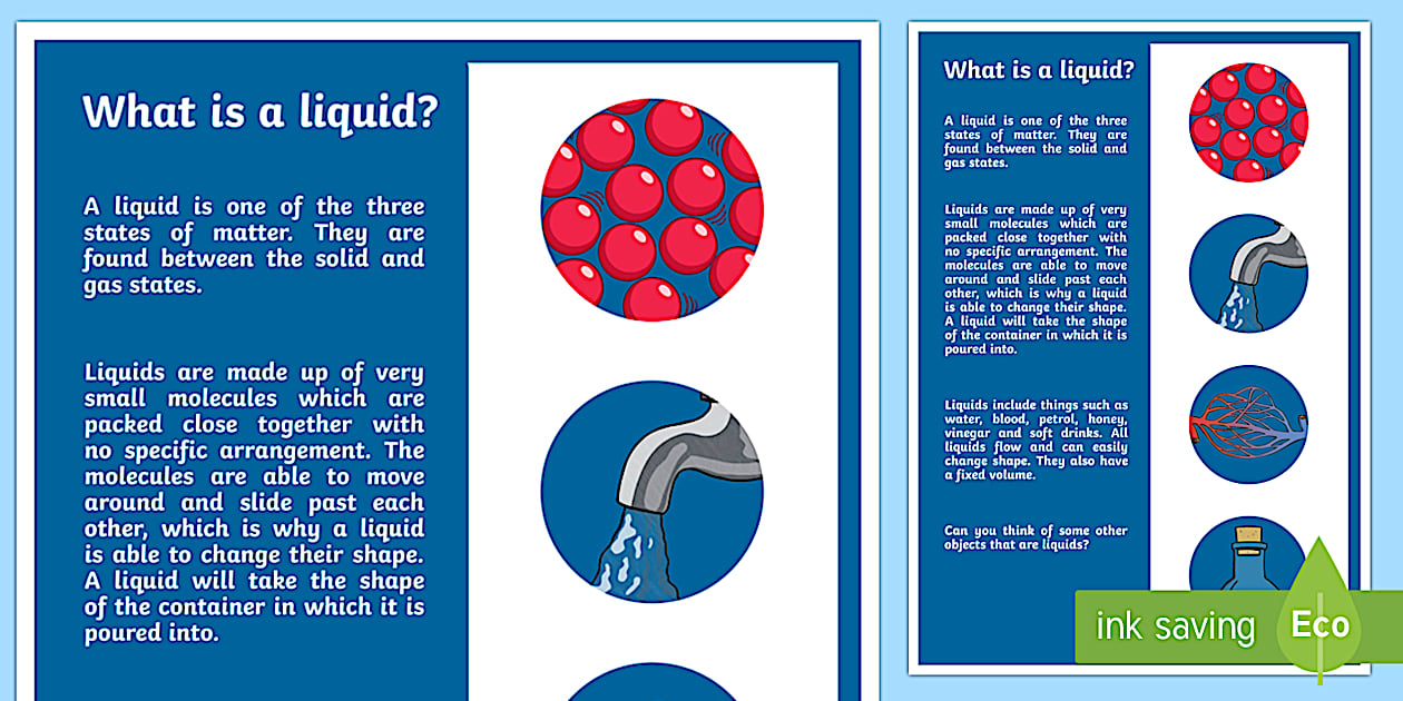 What is a Liquid? A4 Display Poster (teacher made) - Twinkl