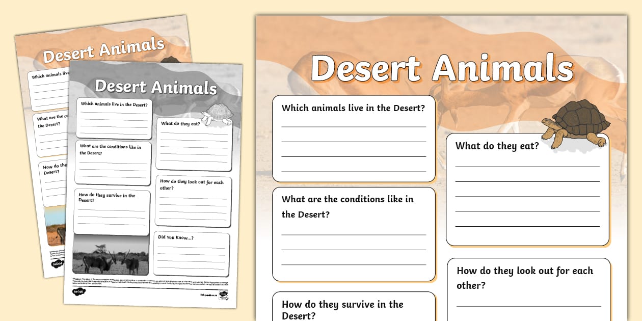 Desert Animals Fact File Template (teacher made) - Twinkl