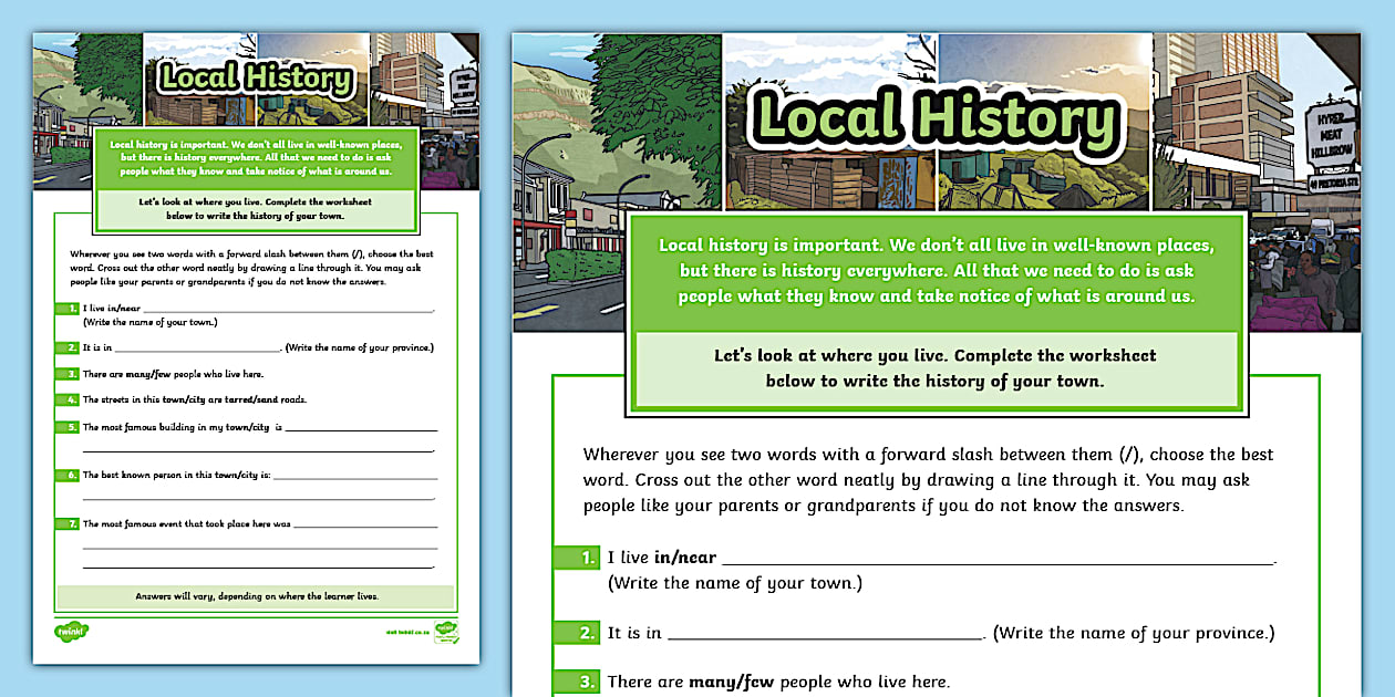 Local History- Activity Sheet