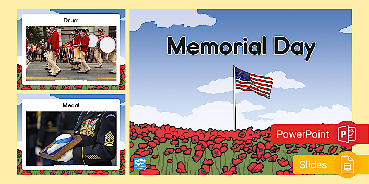 Early Childhood Memorial Day Words and Pictures PowerPoint & Google Slides