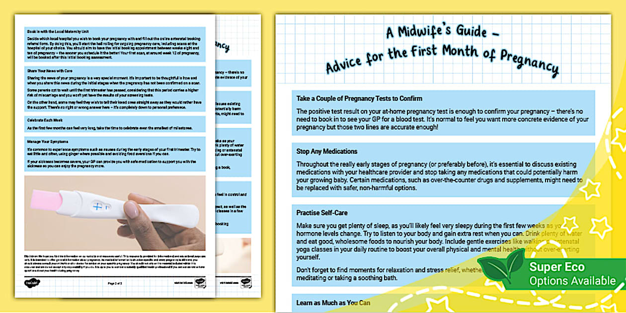 A Midwife's Guide – Advice for the First Month of Pregnancy