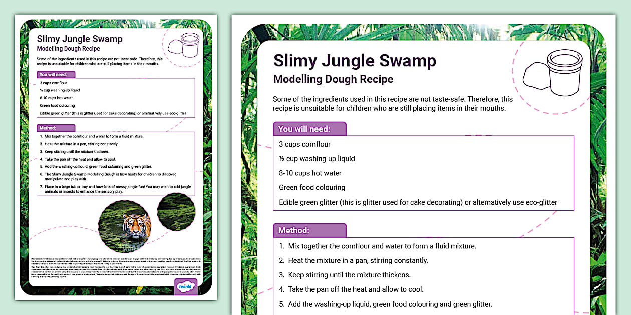 Slimy Jungle Swamp Modelling Dough Recipe (teacher made)