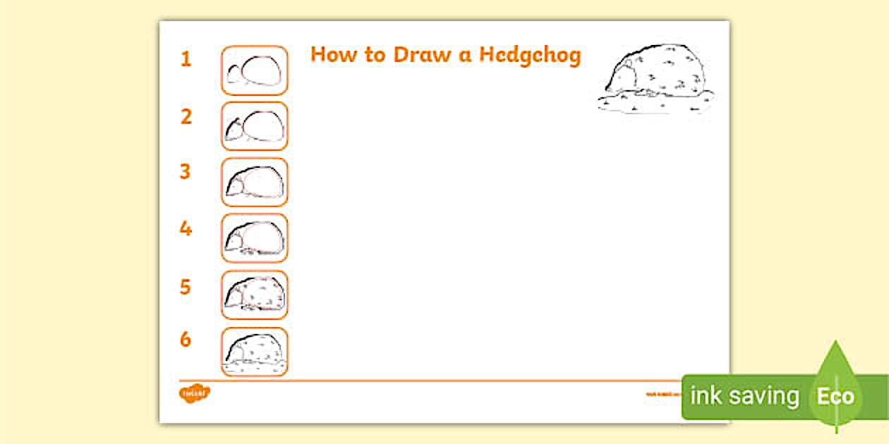 How to Draw a Hedgehog (teacher made) - Twinkl