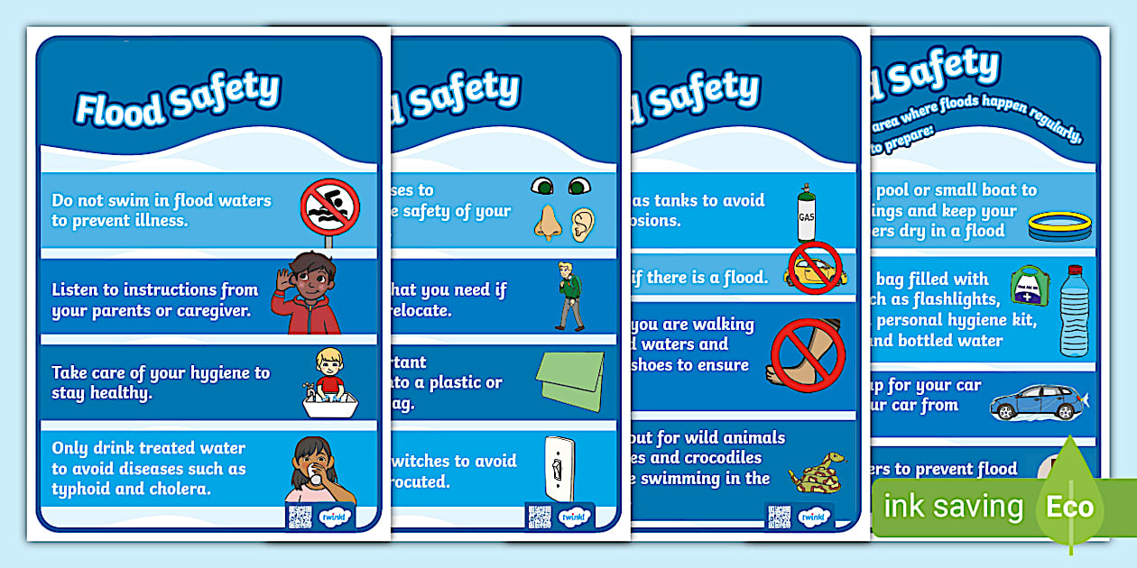 Flood Safety Posters (teacher made) - Twinkl