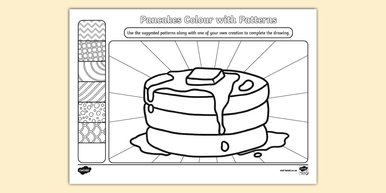 Pancakes Colour with Patterns Activity - Twinkl
