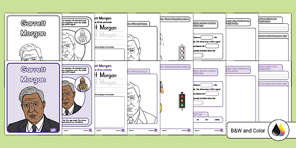 Garrett Morgan Worksheet | Coloring Pages | Twinkl USA