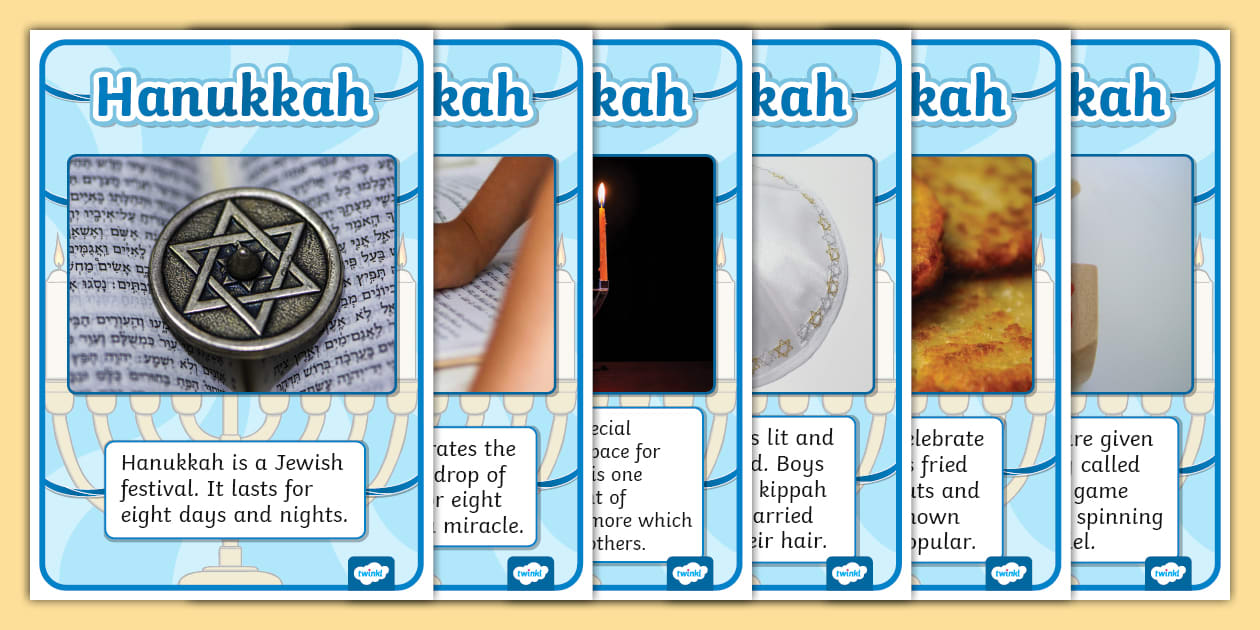Hanukkah Facts Posters - Twinkl - KS1 (Teacher-Made)