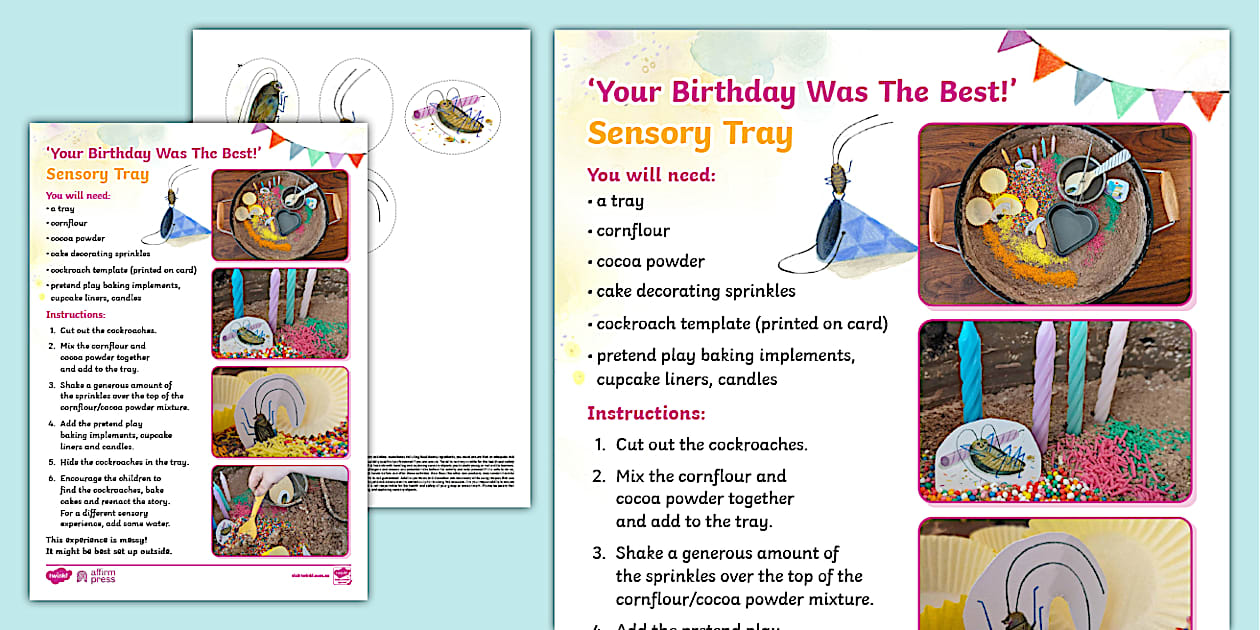 ‘Your Birthday Was the Best!’ Sensory Tray - Twinkl
