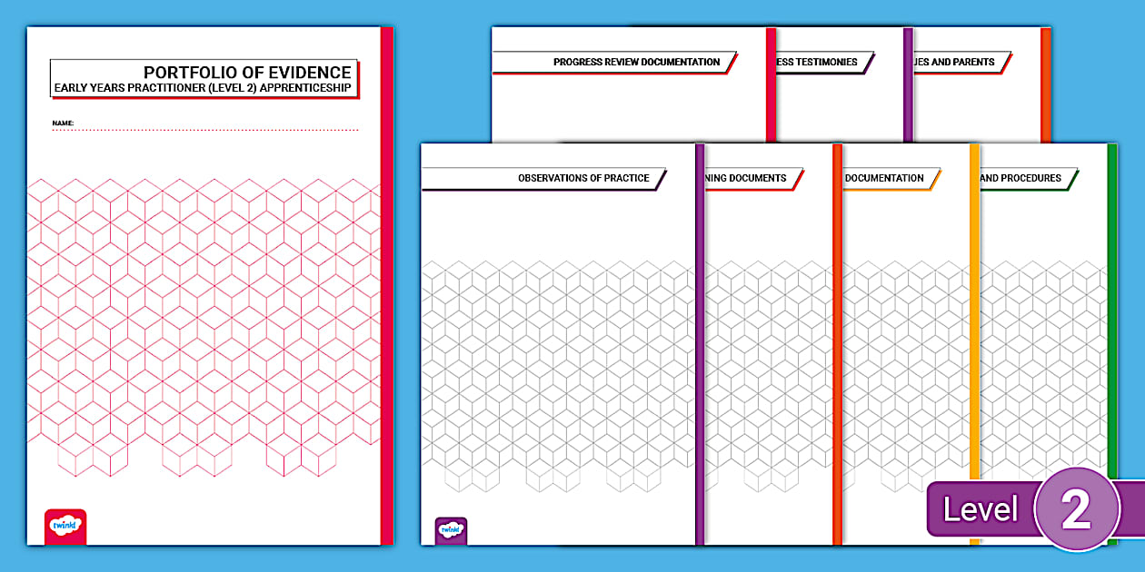 Portfolio of Evidence Dividers EYFS Apprenticeship (Level 2)