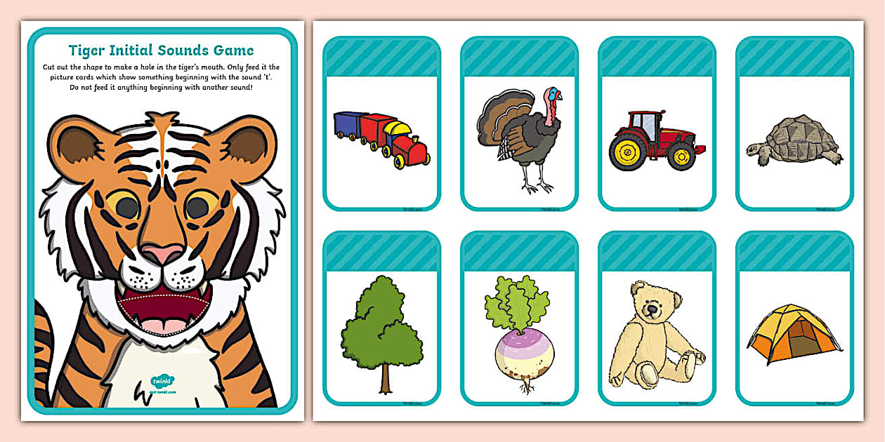 Tiger Initial Sounds Game: Letter t (teacher made) - Twinkl