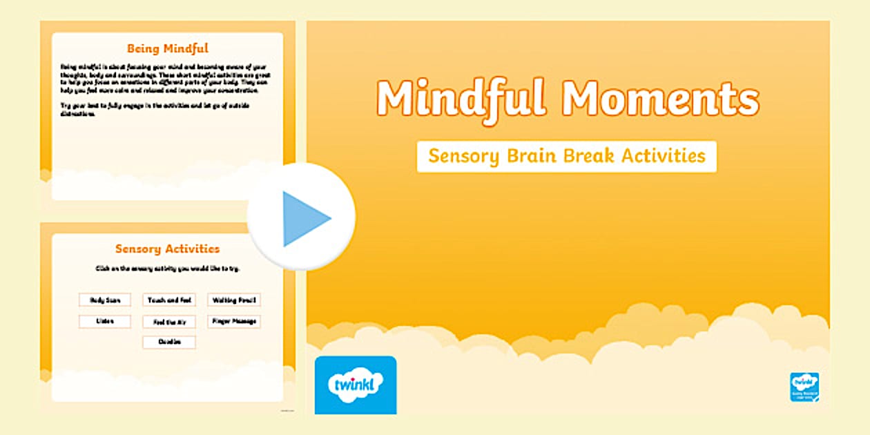 Mindful Moments Sensory Exercises PowerPoint