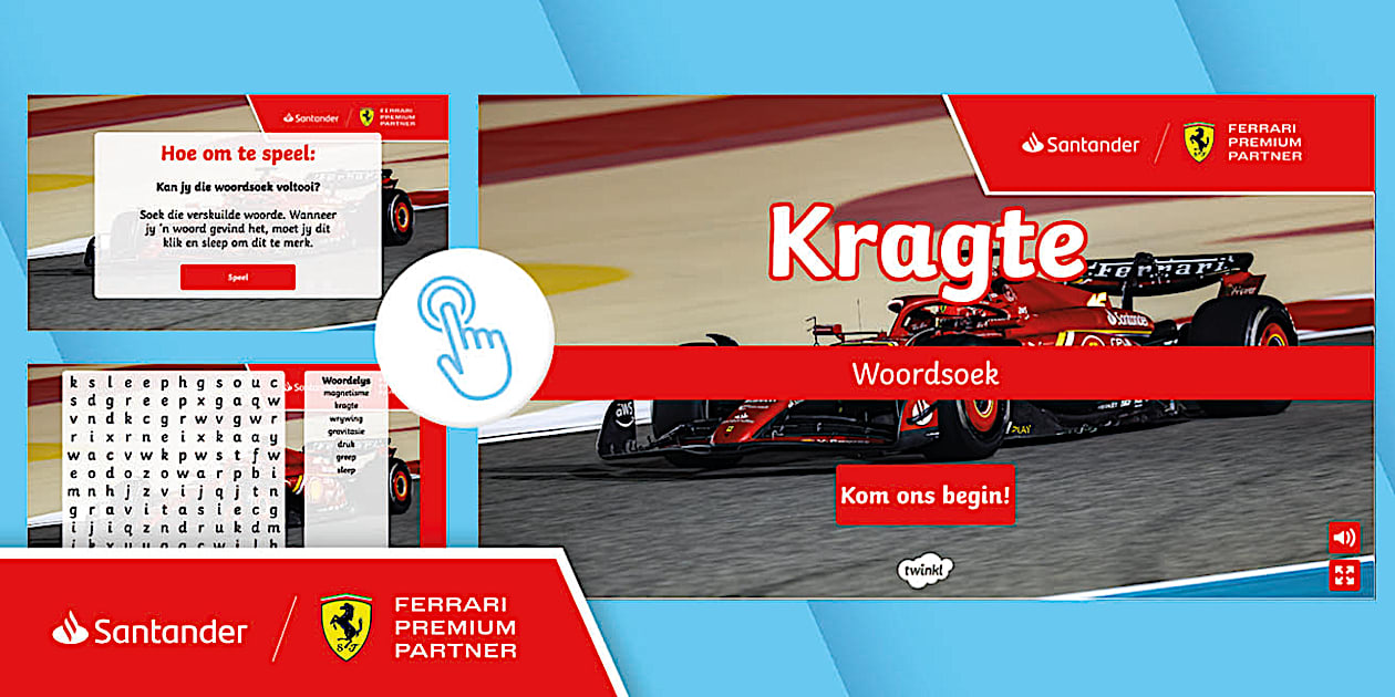 Scuderia Ferrari - Interaktiewe Kragte Woordsoek - Twinkl