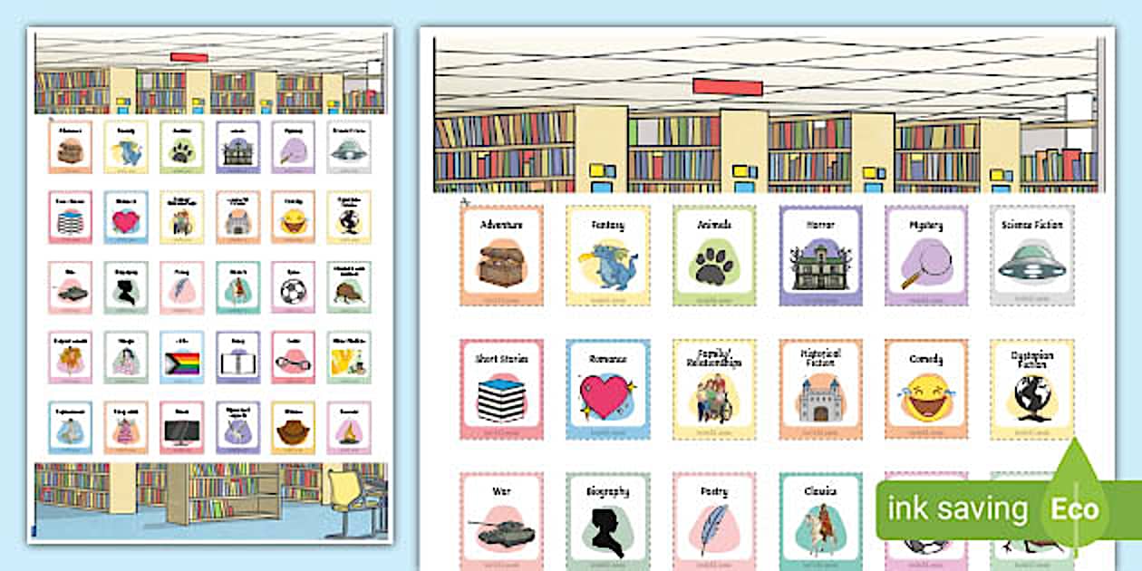Library Book Spine Labels: Fiction Books (teacher made)