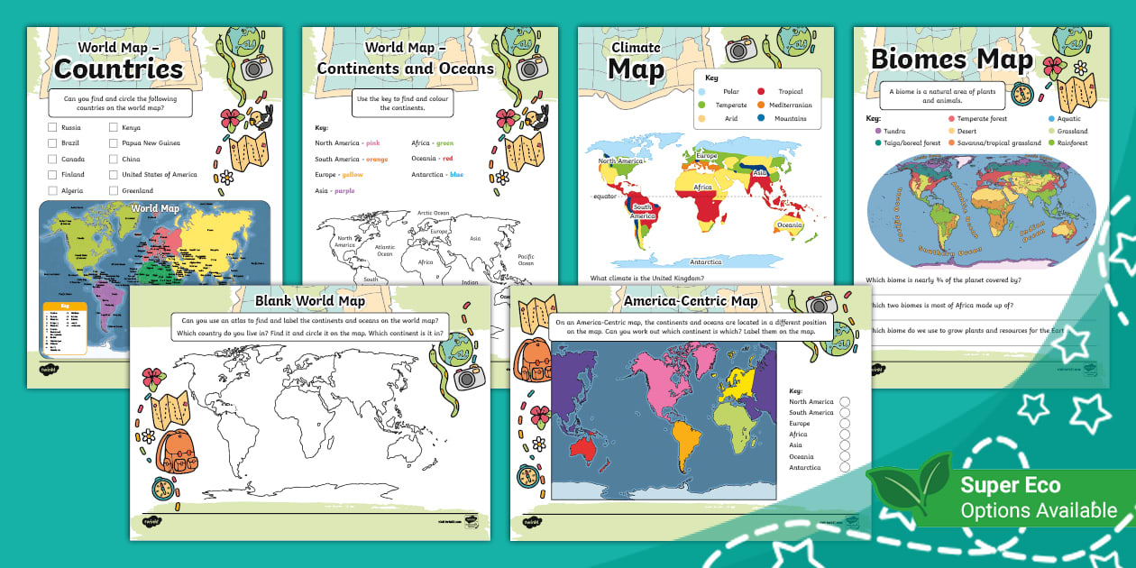 Map Pack - Exploring Our World Using Maps (teacher made)