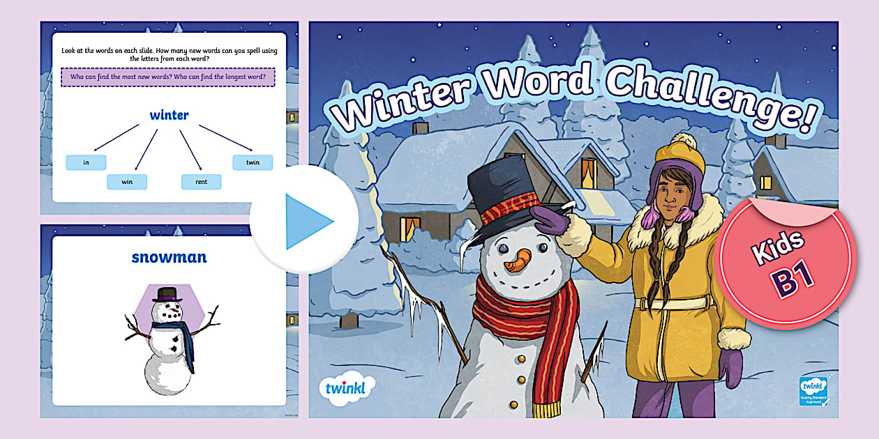 ESL Winter Word Challenge PowerPoint | Anagrams | Twinkl