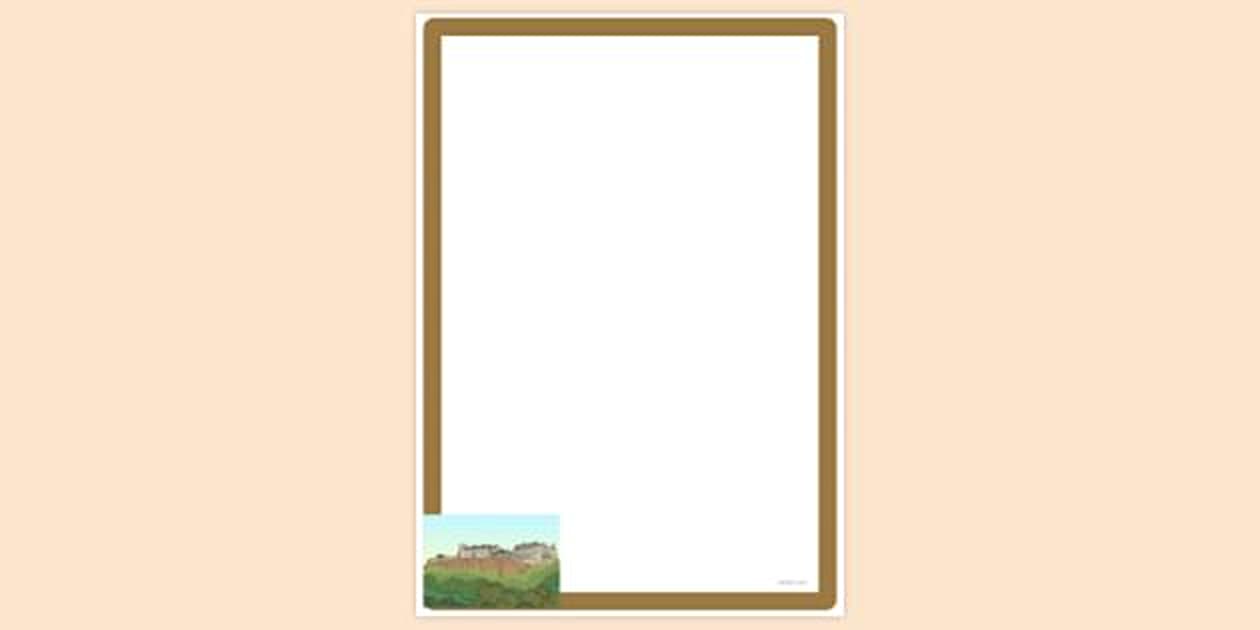 Simple Blank Stirling Castle Page Border | Twinkl