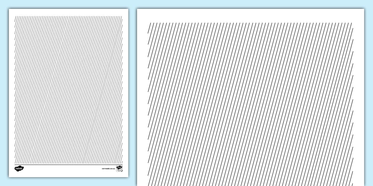 Writing Slope Lines - Twinkl Handwriting Resources