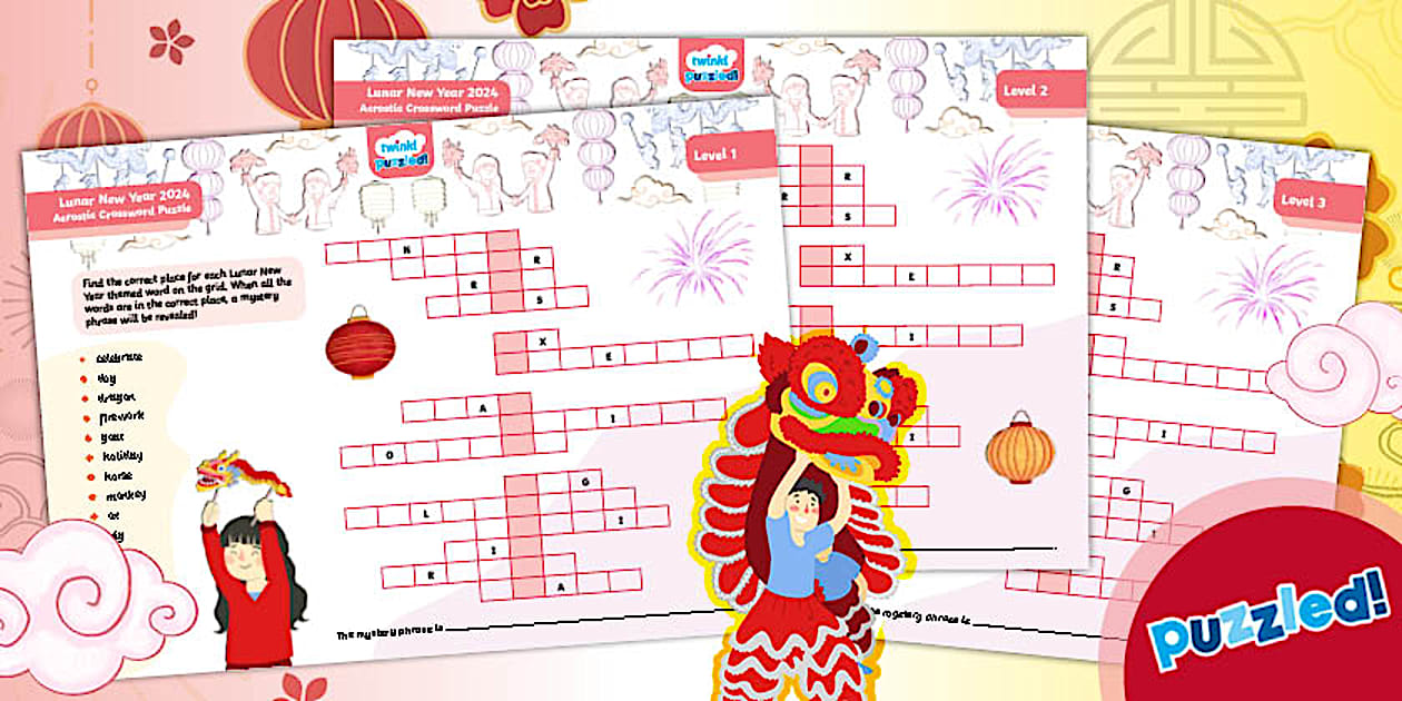 Lunar New Year 2024 Acrostic Crossword Puzzle | Puzzled