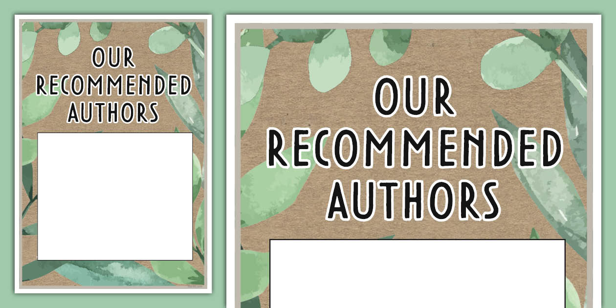 Muted Botanical Themed Our Recommended Authors Display Poster