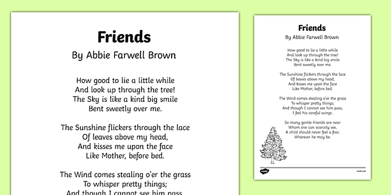 Poems About Friendship I Resource I Twinkl ZA (teacher made)