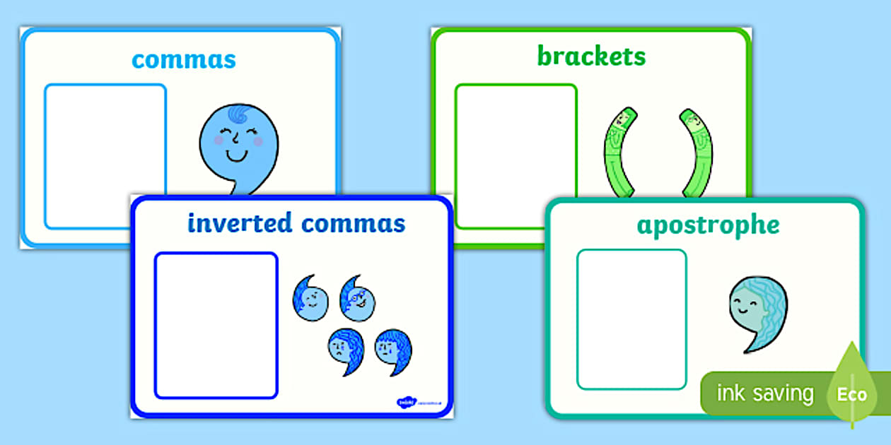 Editable Punctuation Characters Group Signs (Lehrer gemacht)