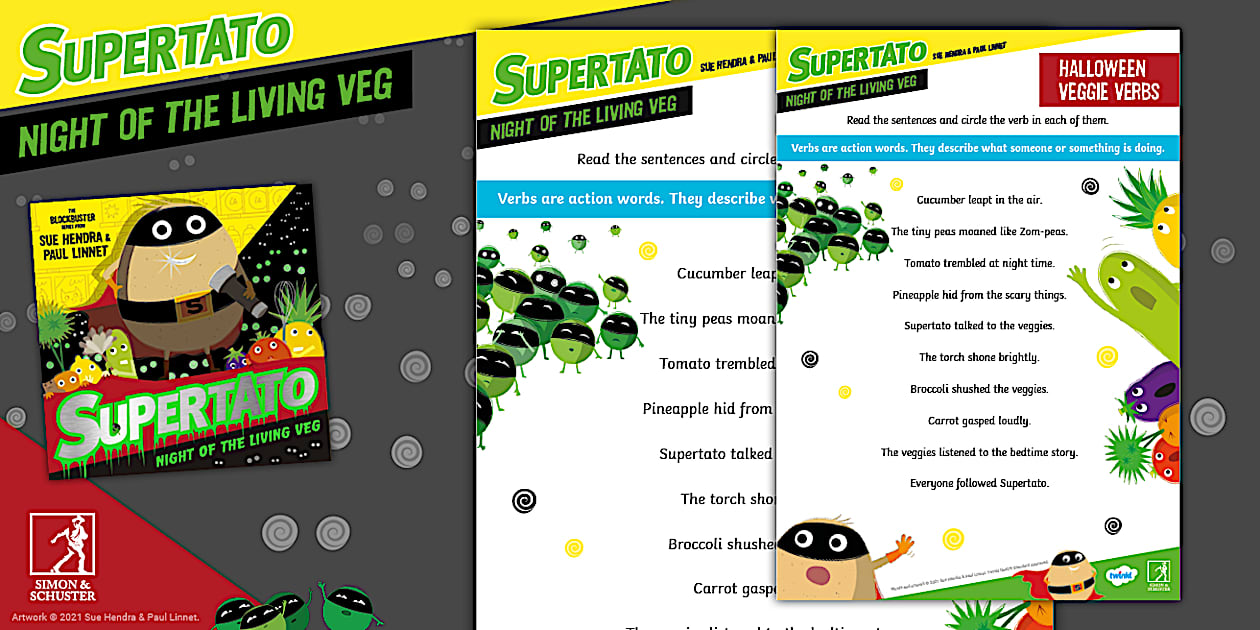 FREE! - Supertato: Halloween Veggie Verbs Activity - Twinkl
