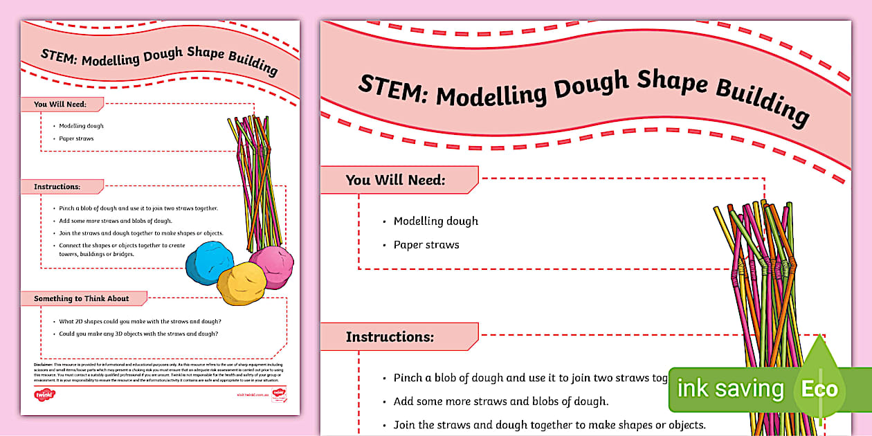 STEM: Modelling Dough Shape Building (teacher made) - Twinkl