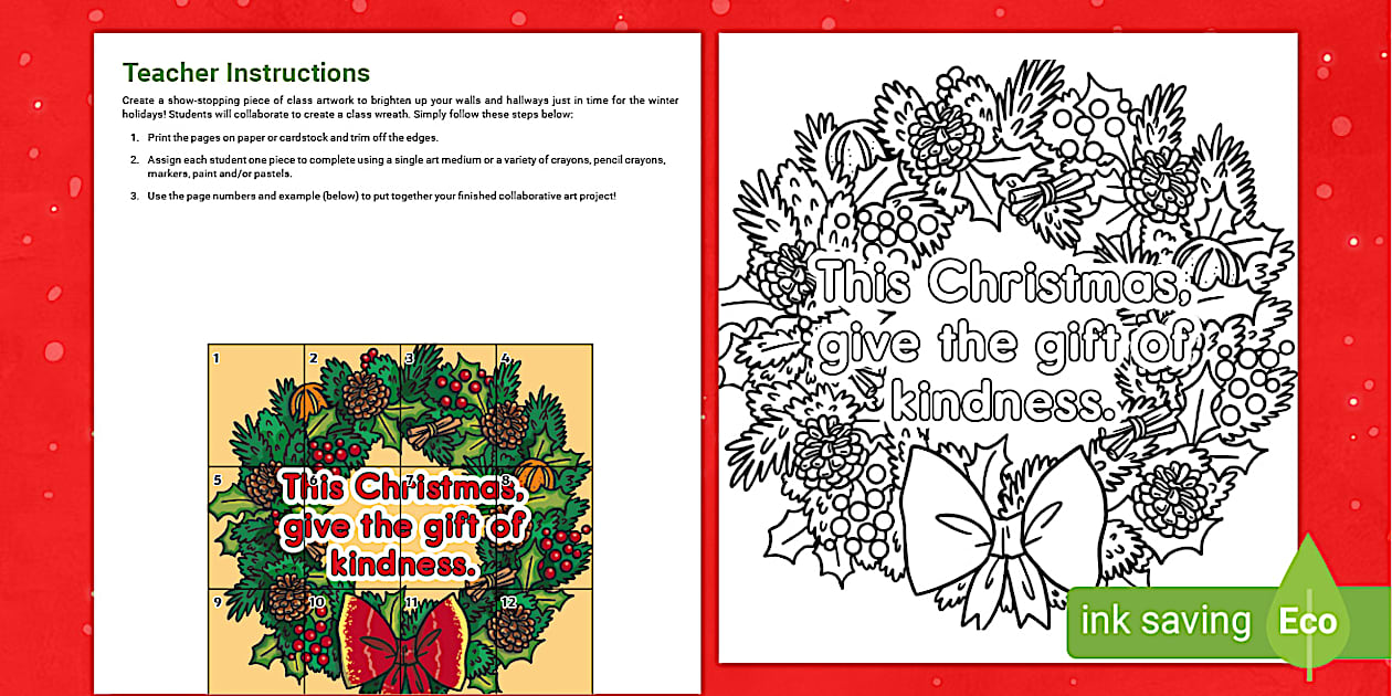 Christmas Kindness Collaborative Art Activity - Twinkl