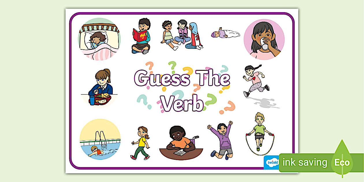 Guess the Verb Display Poster (Hecho por educadores)
