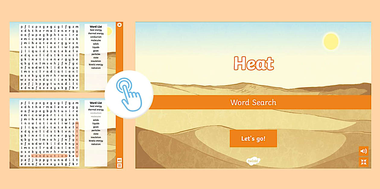 Heat-Themed Interactive Word Search (Teacher-Made) - Twinkl