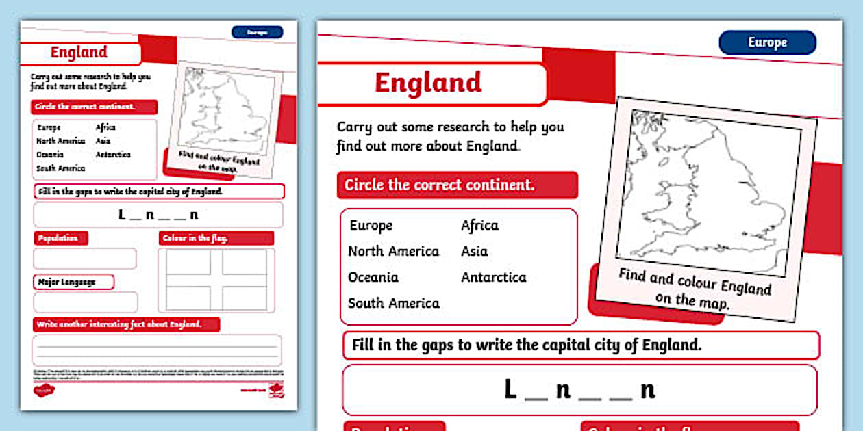 KS1 England Research Activity - Twinkl