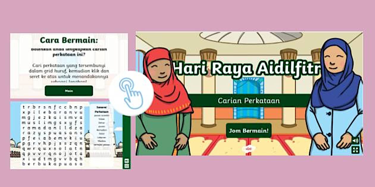 Carian Perkataan Interaktif Hari Raya Aidilfitri - Twinkl