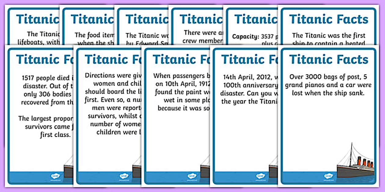 Cursive The Titanic Fact Posters (teacher made) - Twinkl