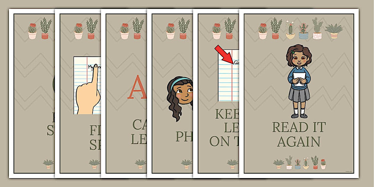 Succulents-Themed Writing Prompt Display Posters - Twinkl