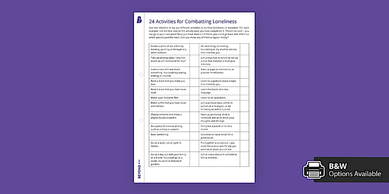 Activities for Combatting Loneliness (teacher made) - Twinkl