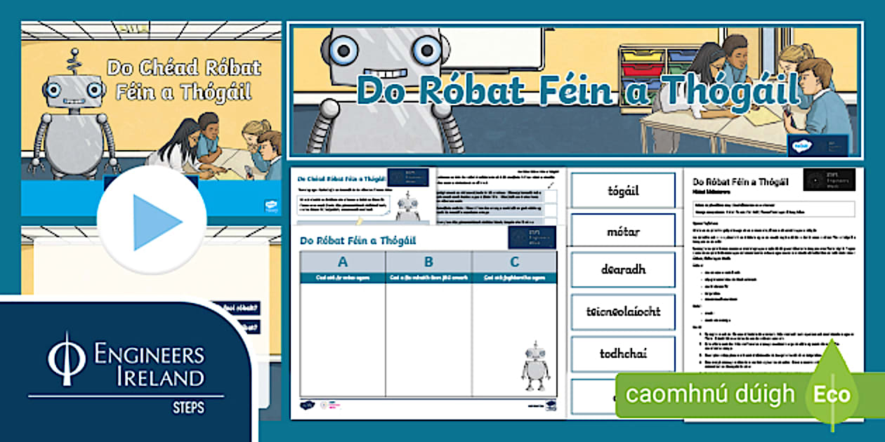 FREE! - Build Your Own Robot Pack Gaeilge - Twinkl