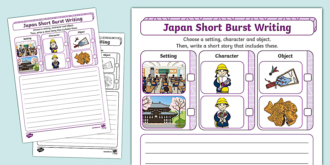 Japan Short Burst Writing Template - Twinkl