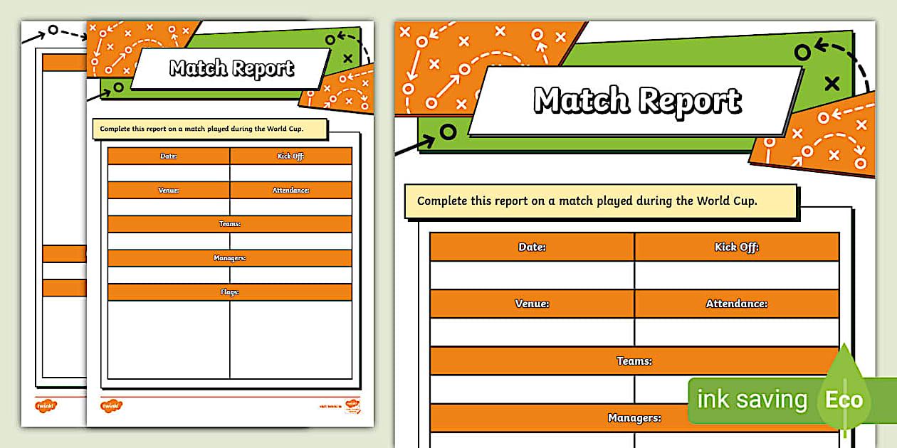 Women's World Cup Match Report Template (teacher made)